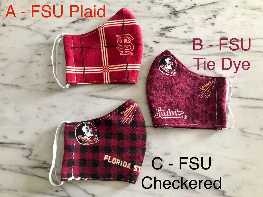 FSU Seminoles Cotton Flannel Fabric Face Masks. Washable, Double Layer ...