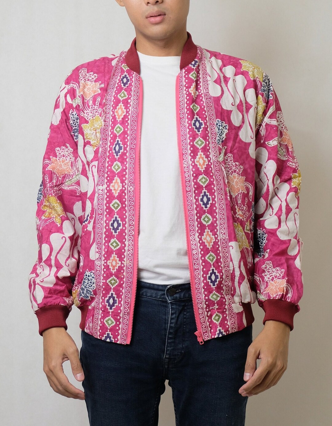 Batik Bomber Jacket Unisex - Etsy