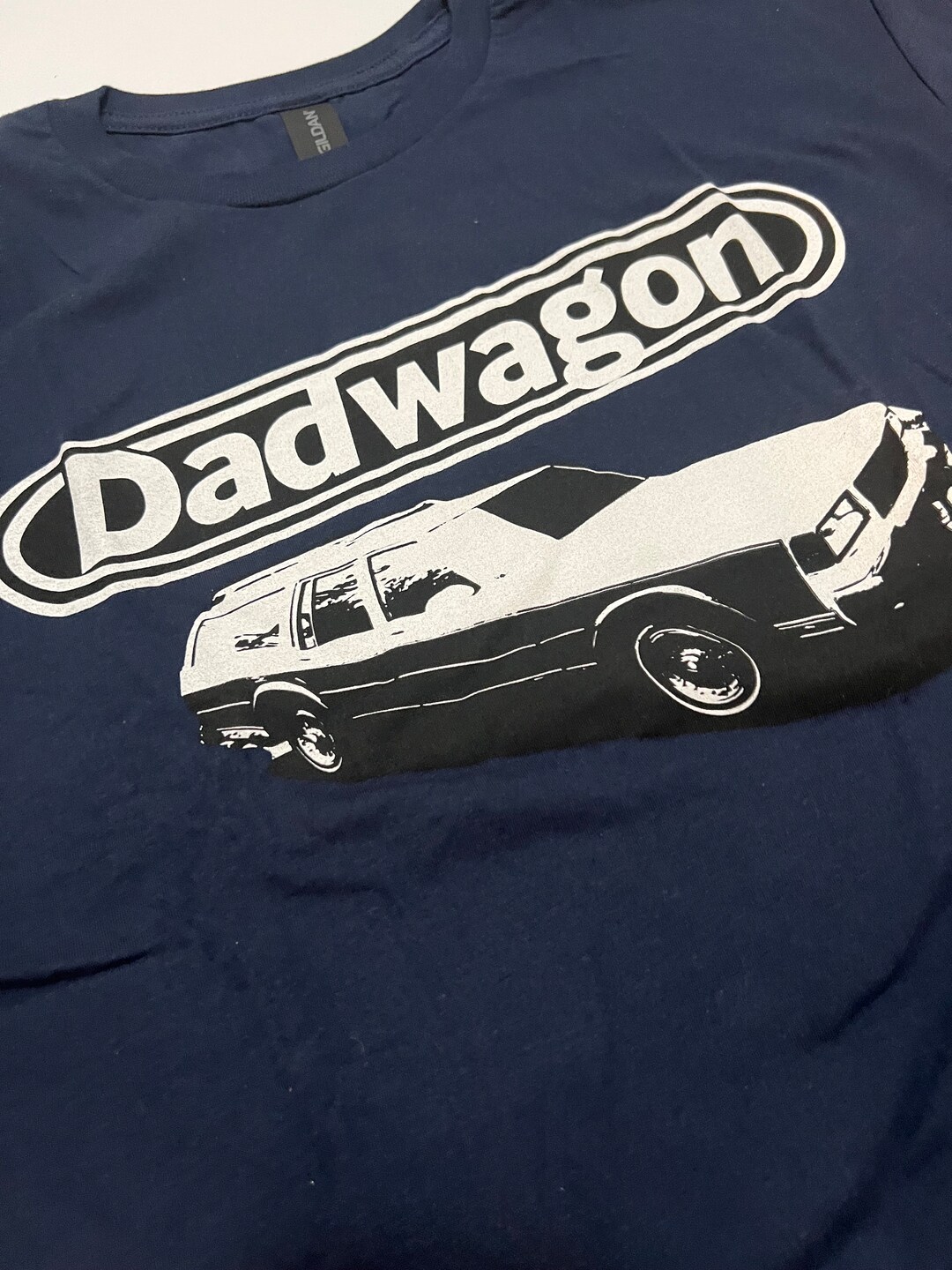 Dad Wagon Spoof Band Tee Black Punk Text Graphic Logo Tee Shirt T-shirt ...