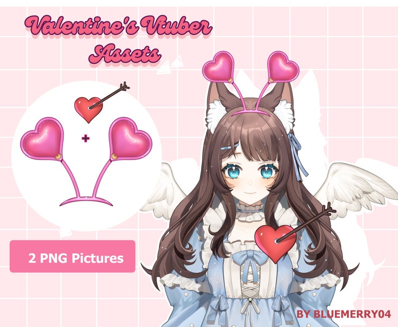 Hair Asset for Vtuber / Pngtuber/ Vtuber |twitch | Valentine| Prop ...