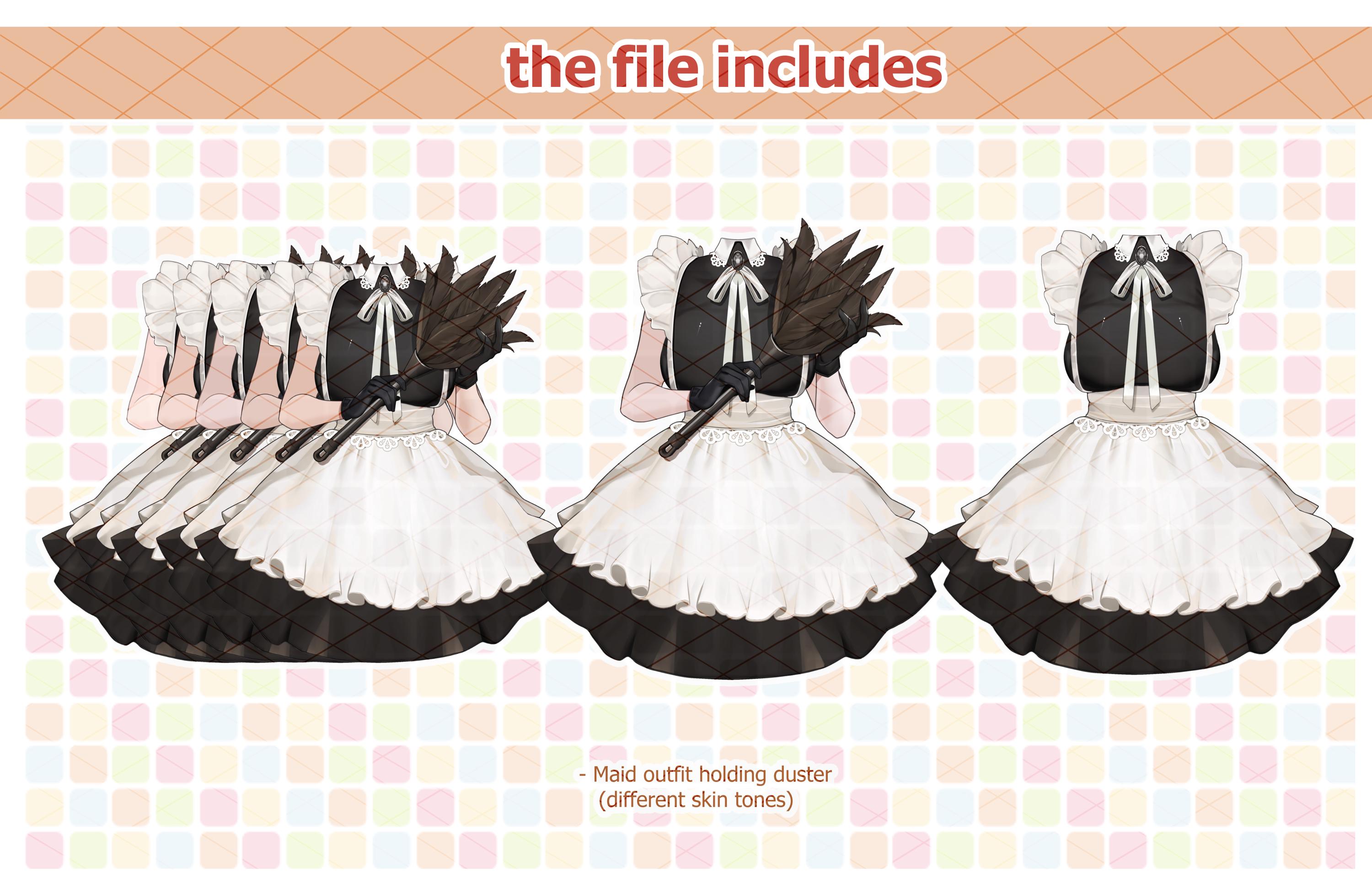 Maid Outfit Asset for Vtuber / Pngtuber/ Vtuber | Custom | Asset ...