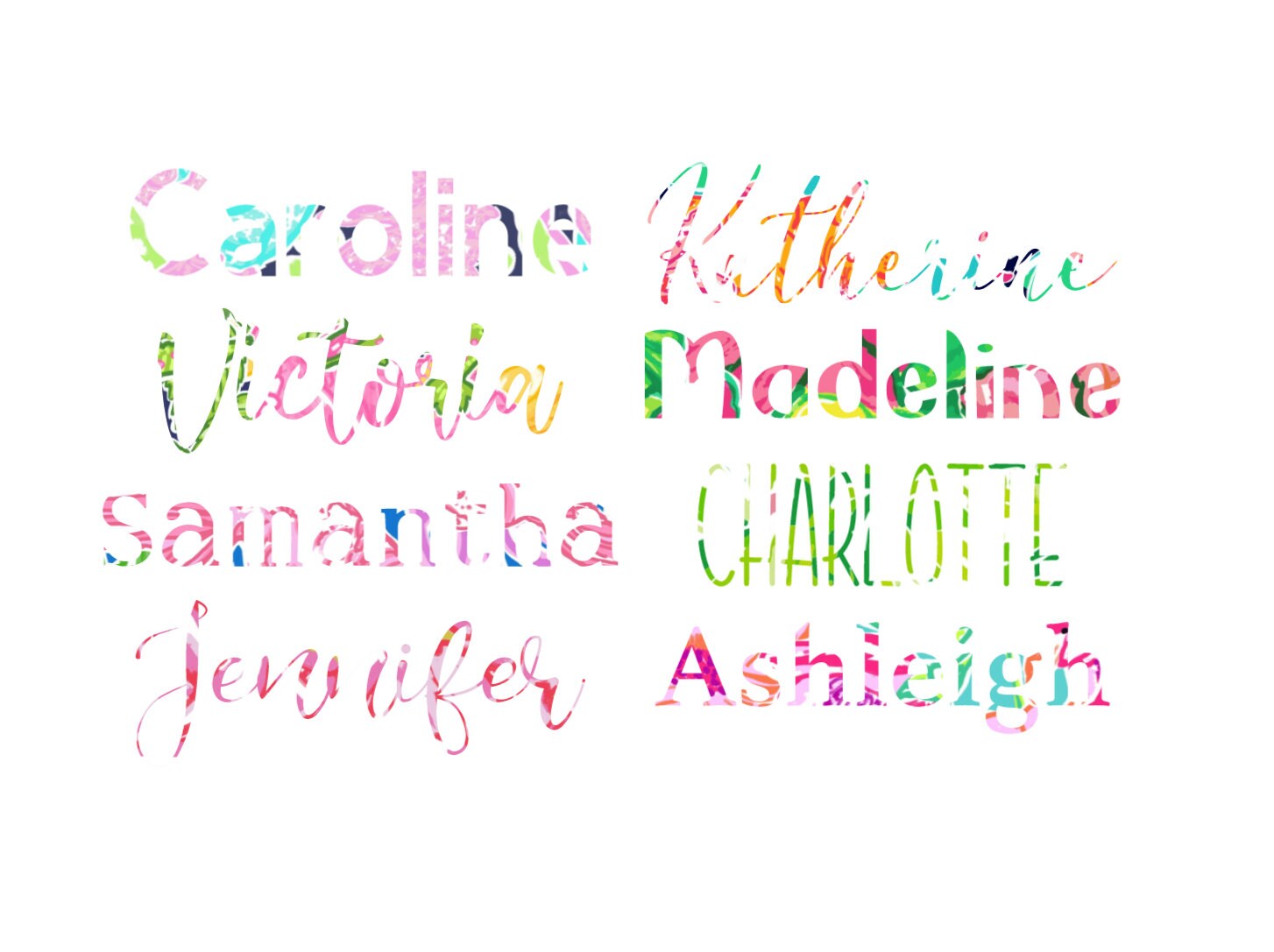 Lilly Inspired Name Vinyl Decal Monogram Sticker | Etsy