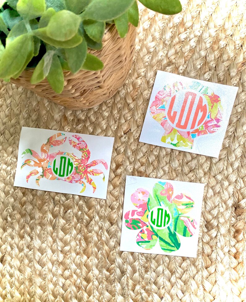 Lilly Inspired Dog Paw Vinyl Decal Monogram Sticker - Etsy