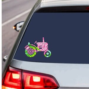 Lilly Inspired Tractor Vinyl Decal Monogram Sticker | Personalized ...