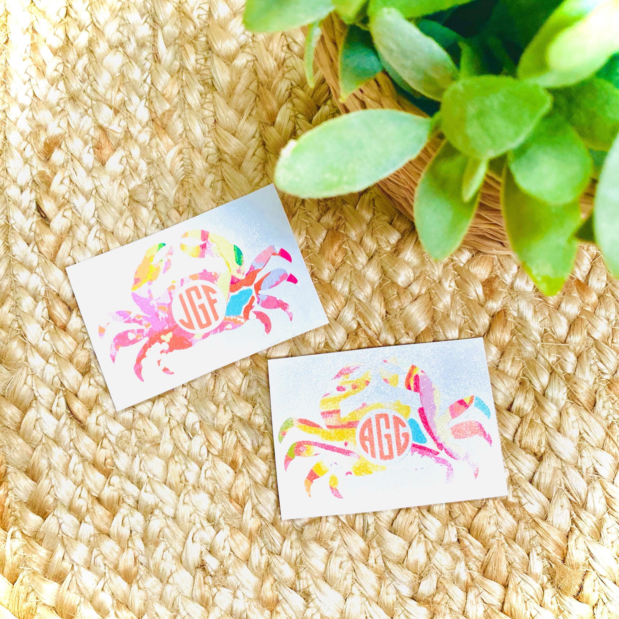 Lilly Inspired Beach Theme Vinyl Decal Monogram Sticker | Personalized ...