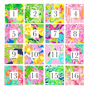 Lilly Inspired Floral Vinyl Decal Monogram Sticker | Personalized ...