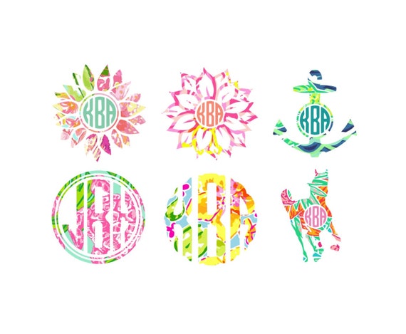Lilly Inspired Monogram Decal Vinyl Sticker Personalized - Etsy
