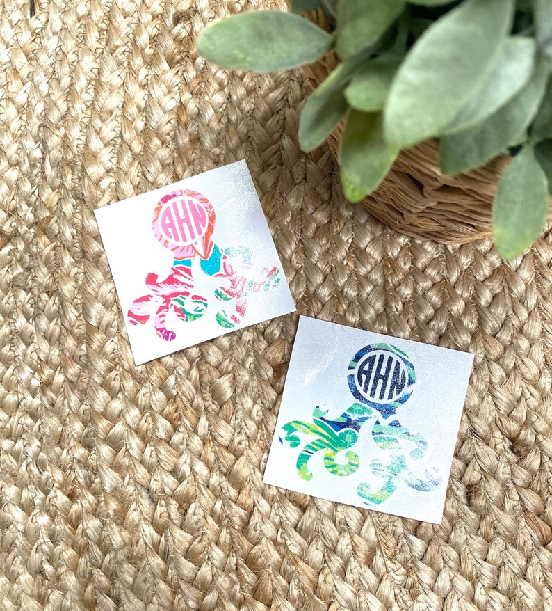 Lilly Inspired Floral Vinyl Decal Monogram Sticker - Etsy