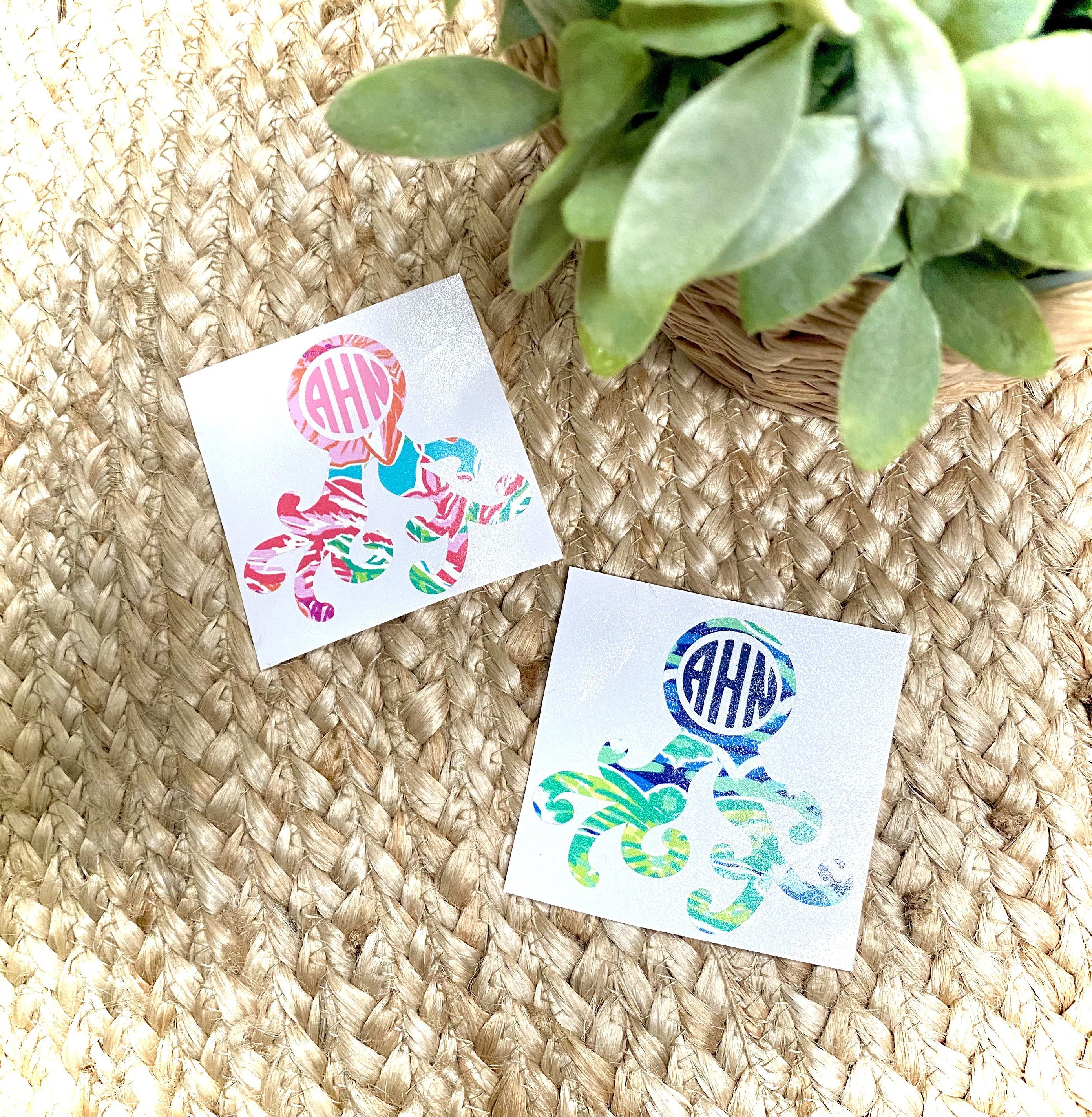 Lilly Inspired Beach Theme Vinyl Decal Monogram Sticker | Personalized ...