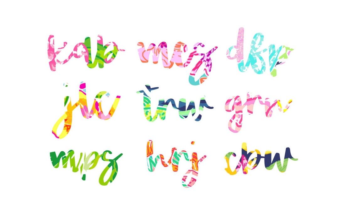 Lilly Inspired Name Vinyl Decal Initials Monogram Sticker ...