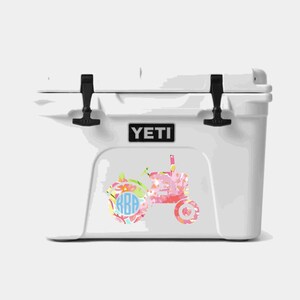 Lilly Inspired Tractor Vinyl Decal Monogram Sticker Personalized Preppy ...