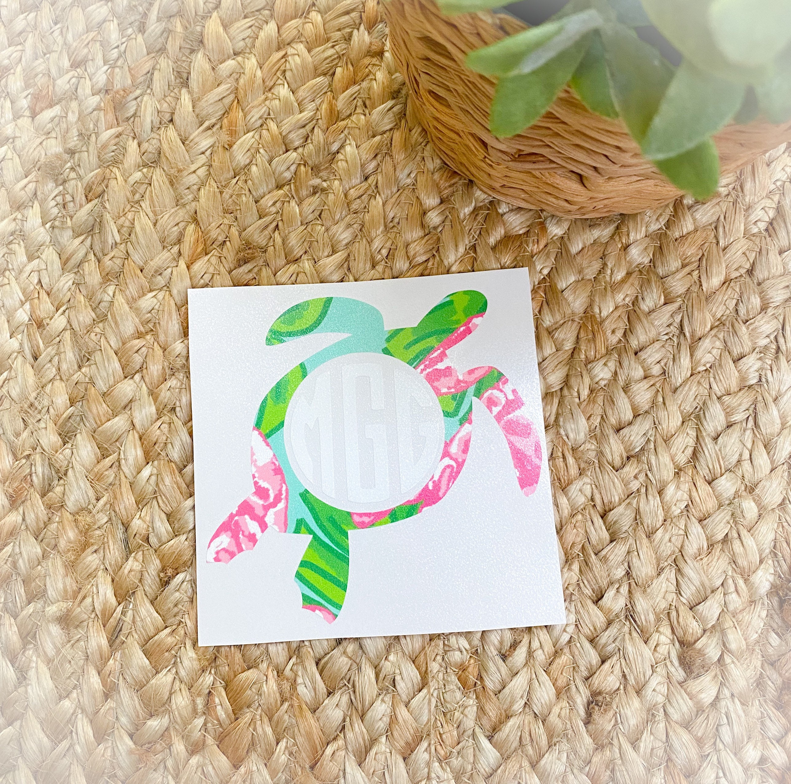 Lilly Inspired Beach Theme Vinyl Decal Monogram Sticker | Personalized ...