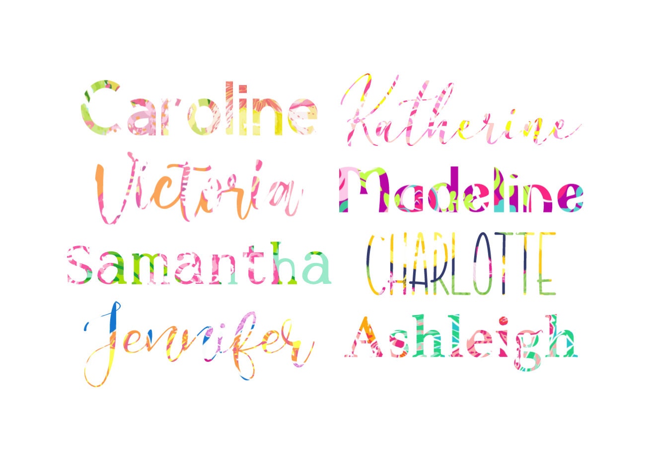 Lilly Inspired Name Vinyl Decal Monogram Sticker | Etsy