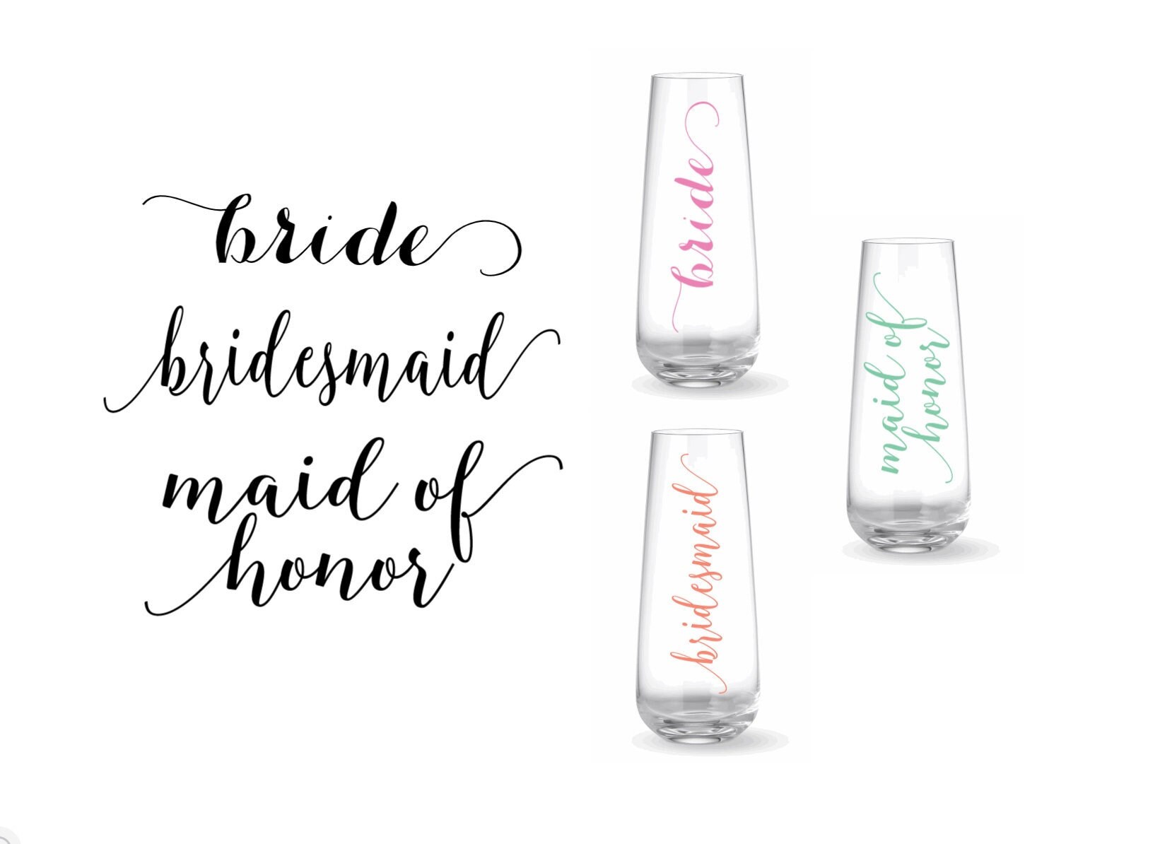 Bride Vinyl Decal Sticker Bridesmaid Maid of Honor Wedding - Etsy