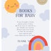 PRINTABLE Books for Baby Sign for Rainbow Baby Shower Sunshine Baby ...
