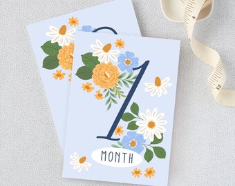 PRINTABLE Baby Monthly Milestone Cards 12 Month Cards - Etsy