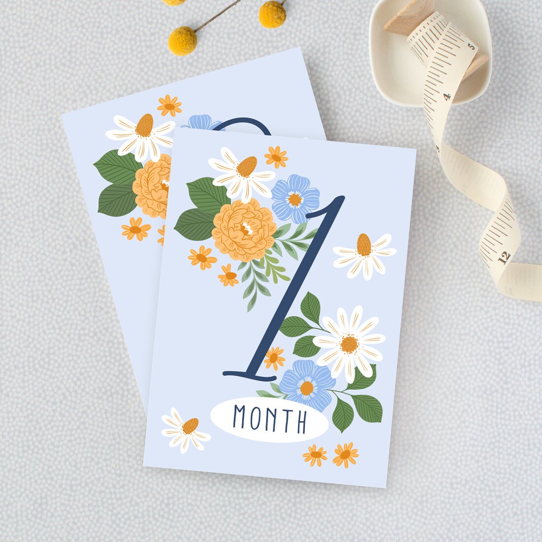 PRINTABLE Baby Monthly Milestone Cards 12 Month Cards Baby Markers Baby ...