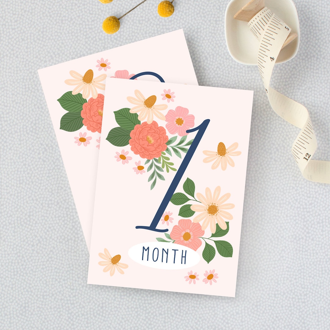 PRINTABLE Baby Monthly Milestone Cards 12 Month Cards - Etsy
