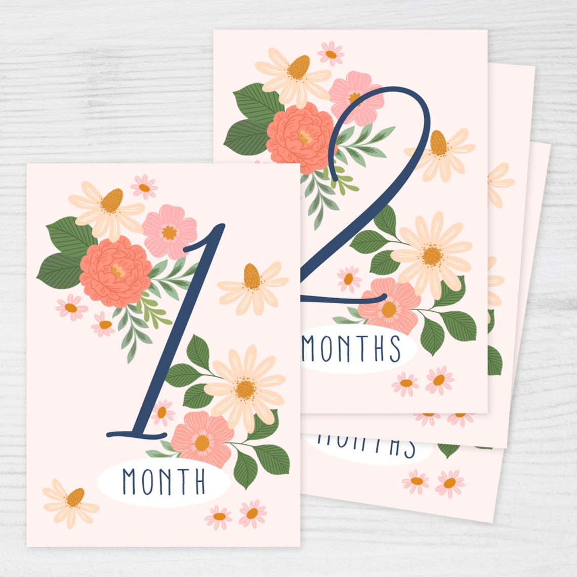 PRINTABLE Baby Monthly Milestone Cards 12 Month Cards - Etsy