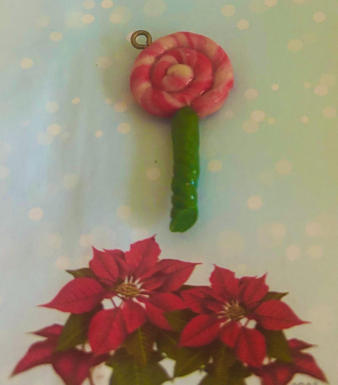 Peppermint Lollipop Christmas Tree Ornament | Handmade Polymer Clay ...