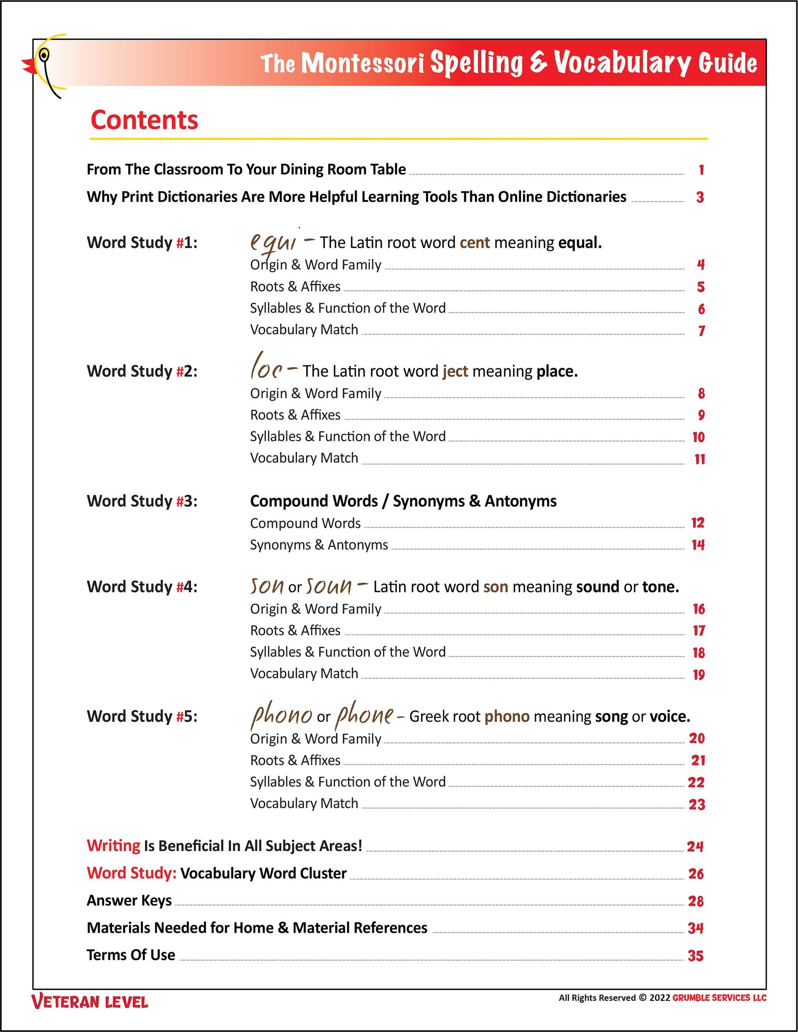 Montessori Spelling & Vocabulary Guide BUNDLE: Etymology WORD - Etsy