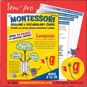 Montessori Spelling & Vocabulary Guide BUNDLE: Etymology WORD - Etsy