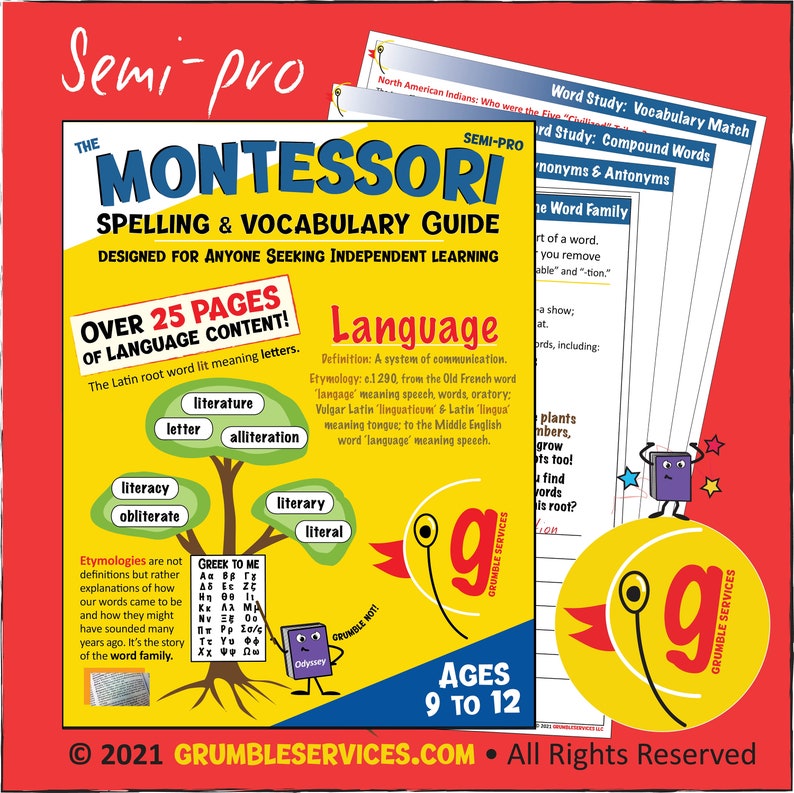 Montessori Spelling & Vocabulary Guide BUNDLE: Etymology WORD - Etsy