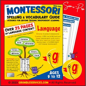 Montessori Spelling & Vocabulary Guide BUNDLE: Spelling Activities and ...