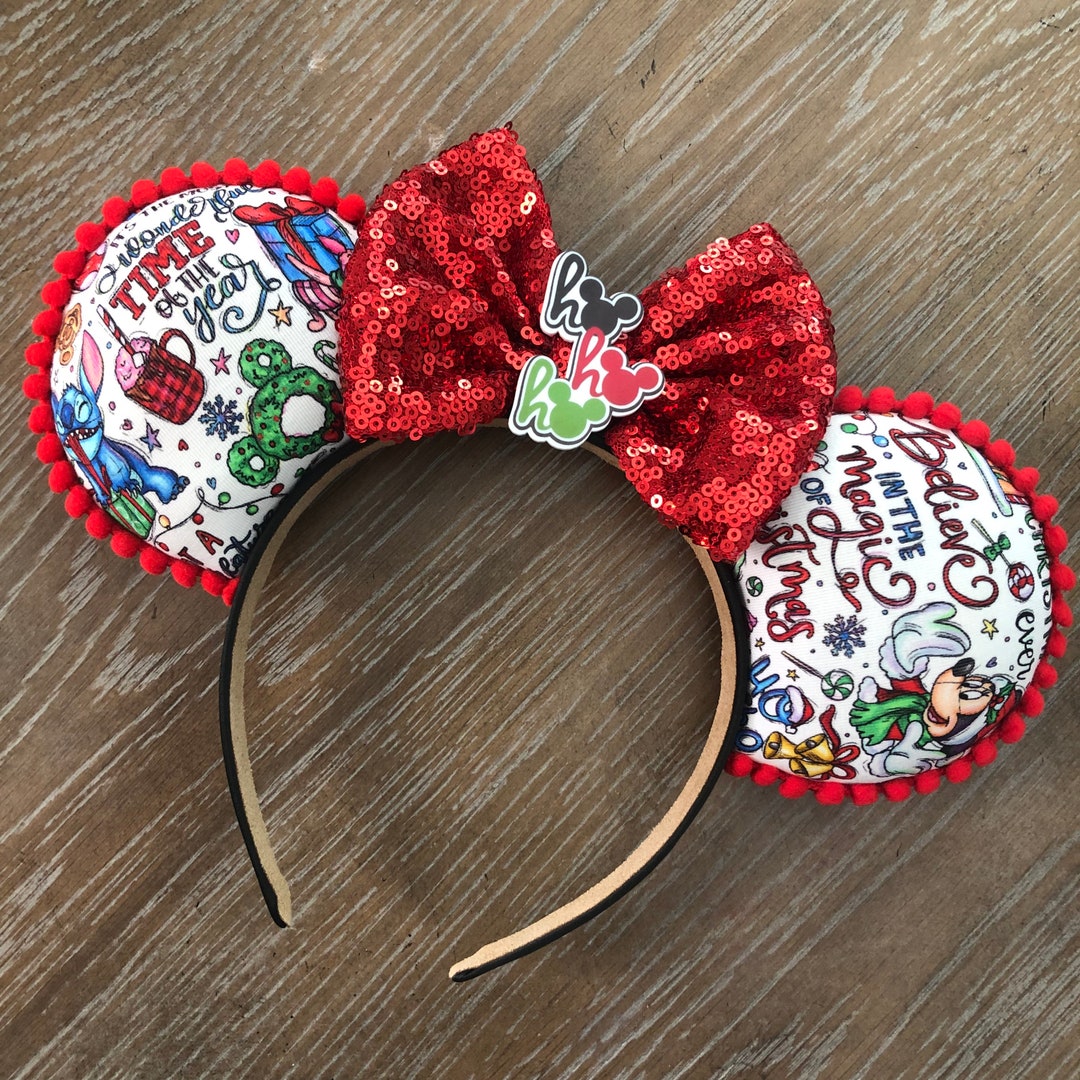Christmas Mouse Ears, Mickey Minnie Mouse Ears - Etsy