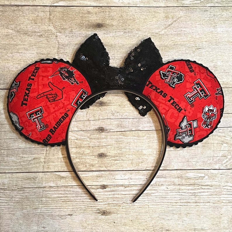 Texas Tech Mouse Ears, Red Raider Mouse Ears, Collegiate Mouse Ears ...