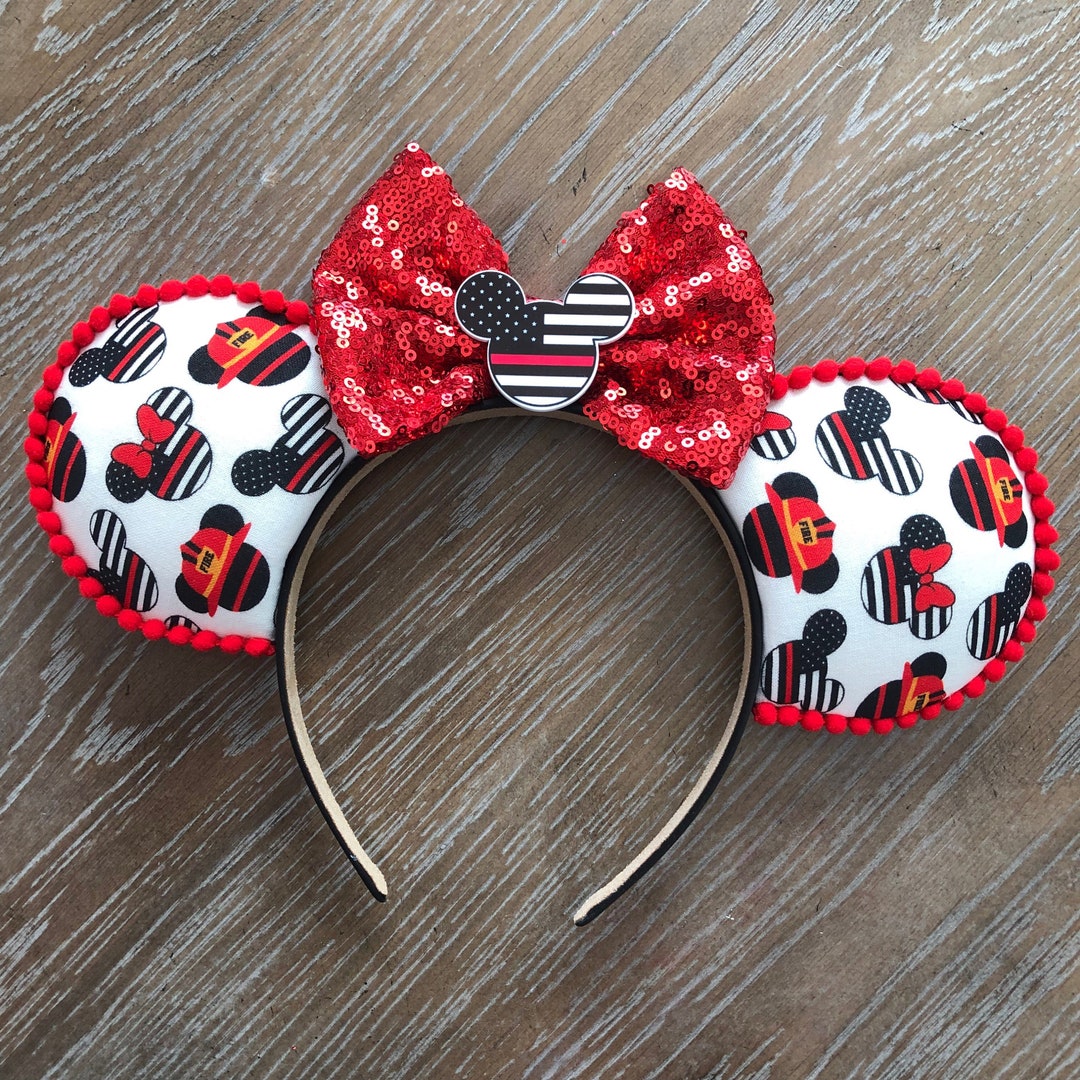 Firefighter Mouse Ears, Mickey Minnie Mouse Ears - Etsy