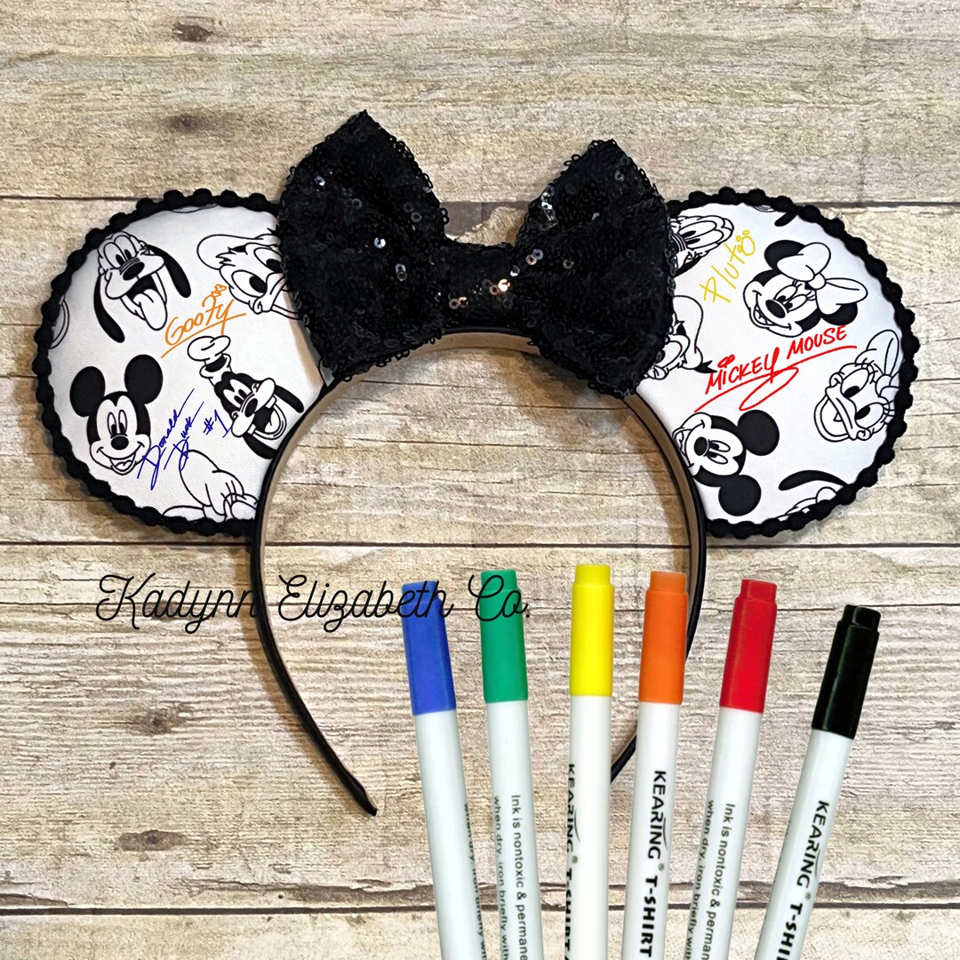 Autograph Mouse Ears, Mickey Minnie Mouse Ears - Etsy