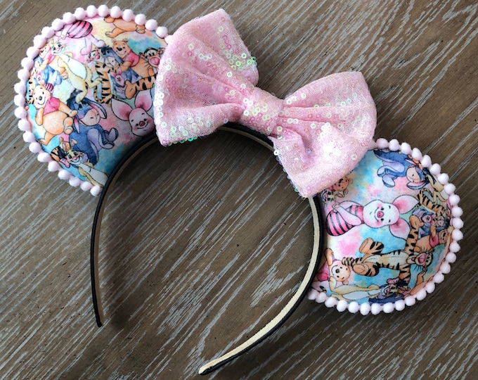 Pooh Mouse Ears, Winnie the Pooh, Mickey Minnie Mouse Ears - Etsy