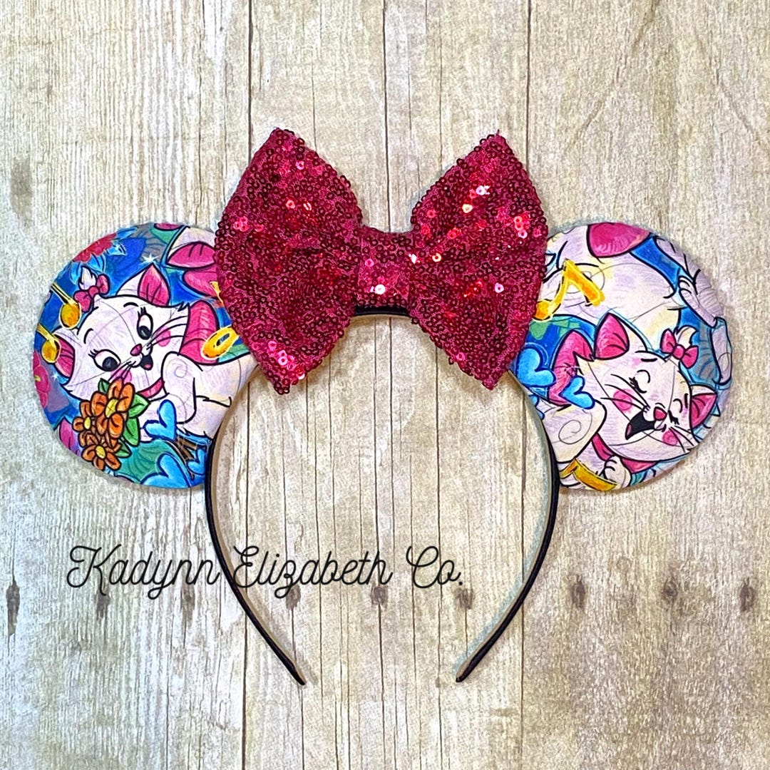 Aristocats Mouse Ears, Marie Mouse Ears, Mickey Minnie Mouse Ears - Etsy