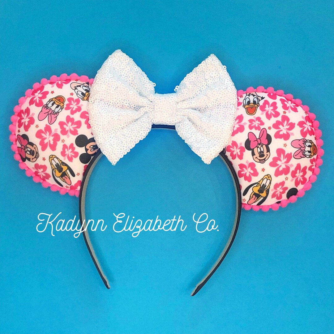 Floral Mouse Ears, Hawaiian Mouse Ears, Mickey Minnie Mouse Ears - Etsy