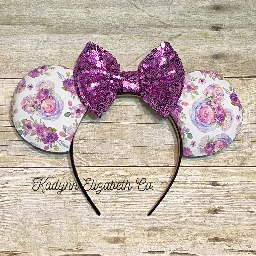 Floral Mouse Ears, Flower and Garden Ears, Mickey Minnie Mouse Ears - Etsy