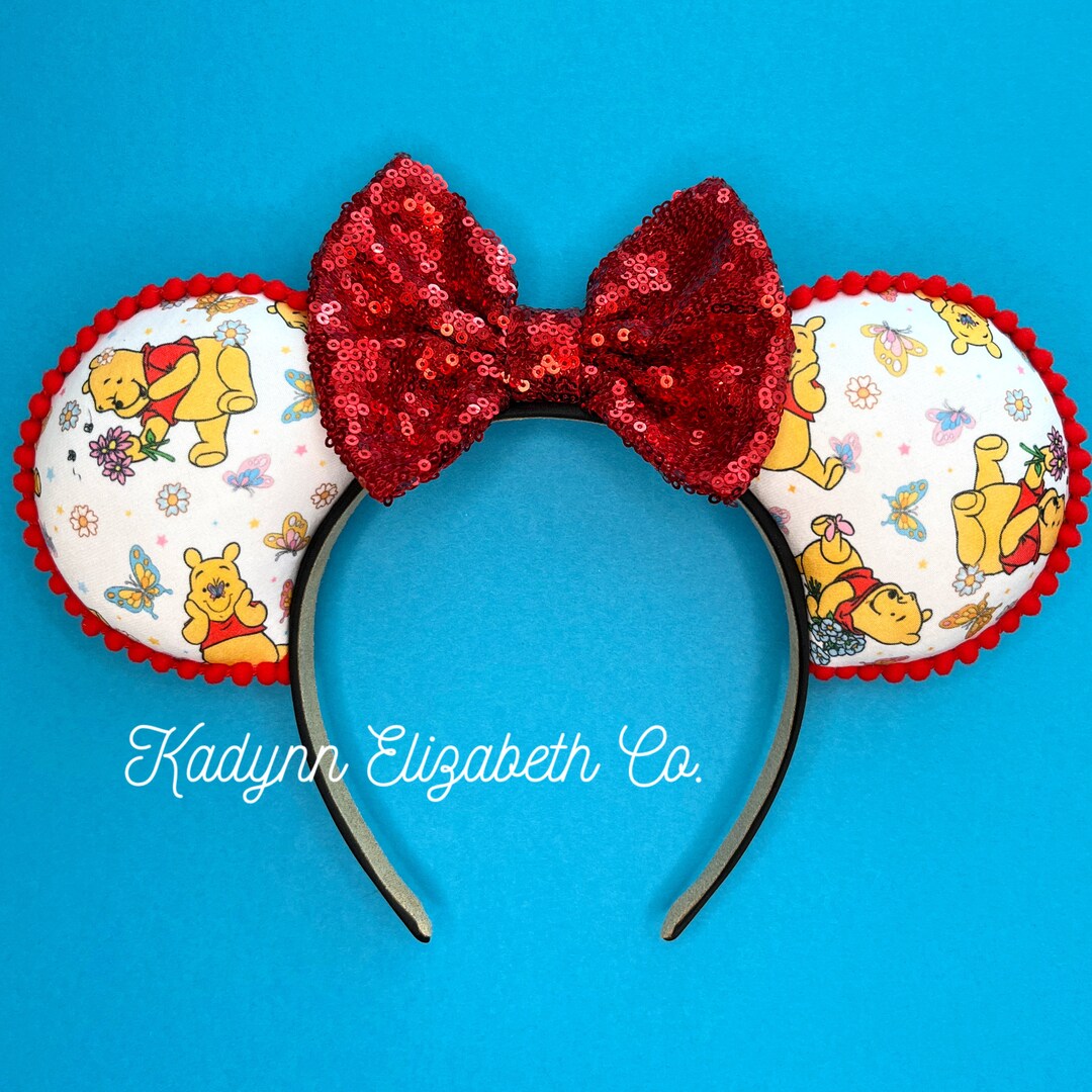 Pooh Mouse Ears, Winnie the Pooh Mouse Ears, Classic Pooh, Mickey ...