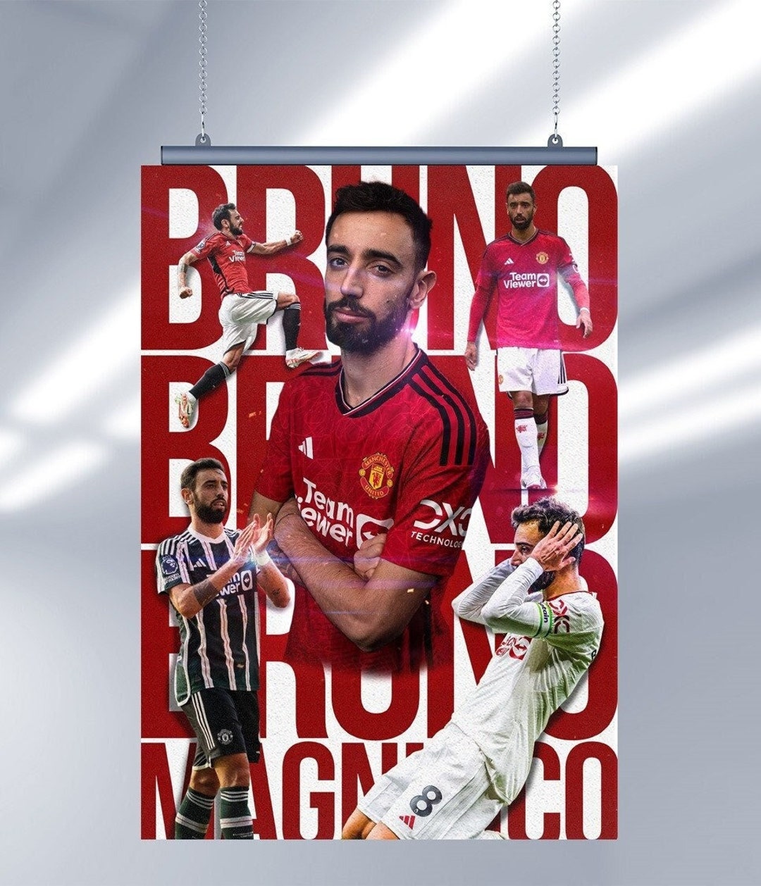 Bruno Fernandes Manchester United Poster A4-A2 or Download - Etsy