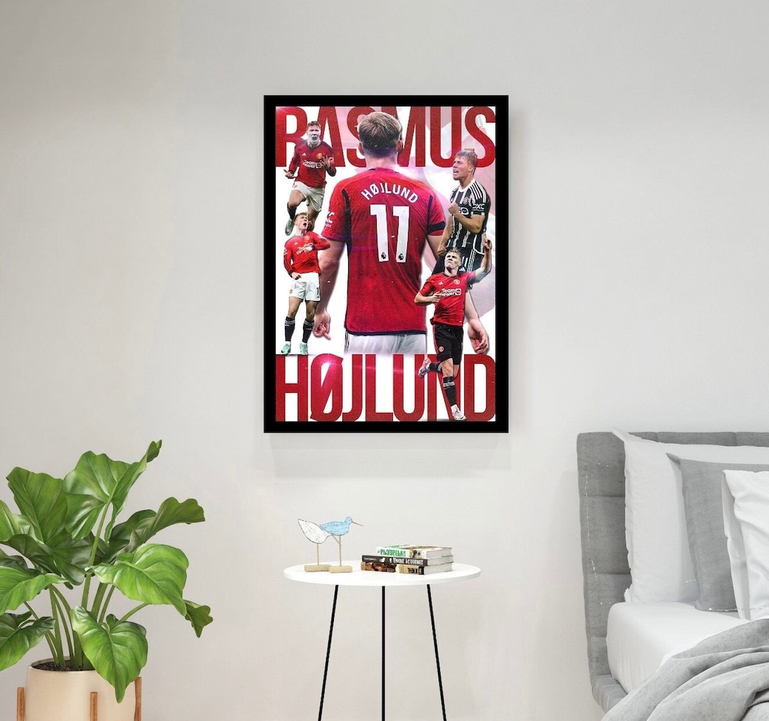 Rasmus Hojlund Manchester United Football Poster - Etsy