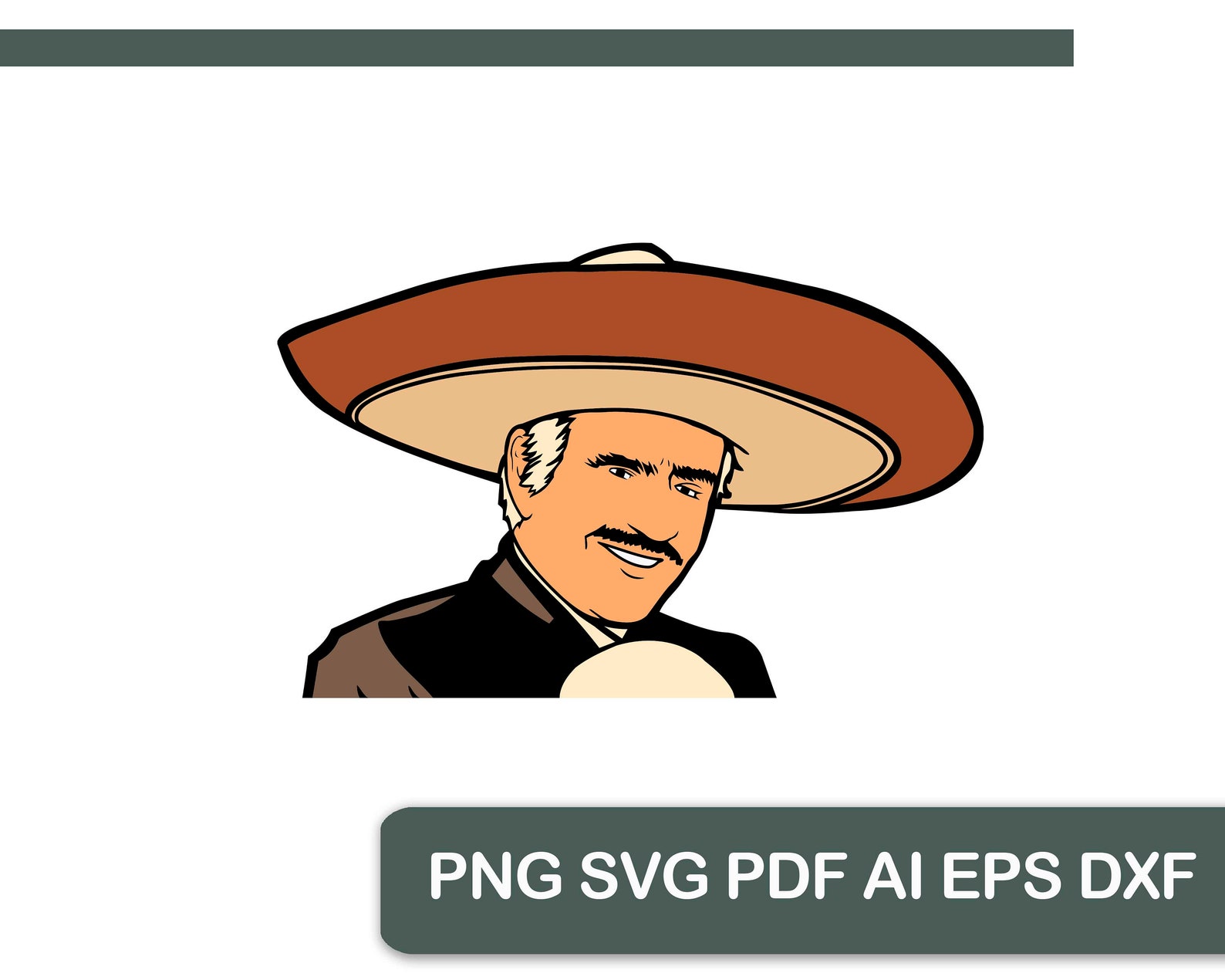 1 Vicente Fernandez face scrapbooking vector png pdf ai eps | Etsy