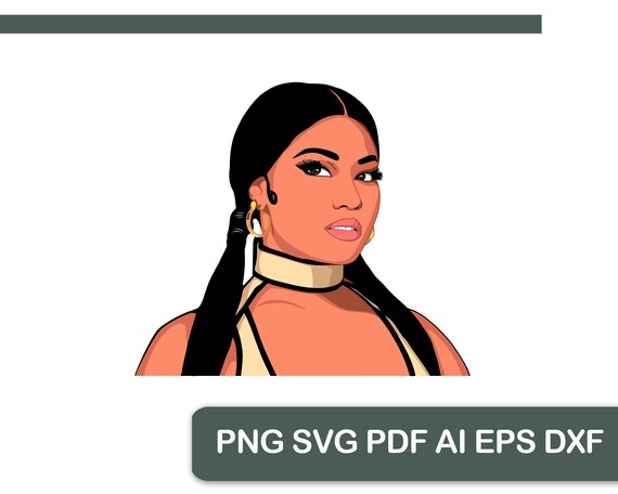 1 Nicki Minaj Face Rapper Scrapbooking Vector Png Pdf Ai Eps | Etsy