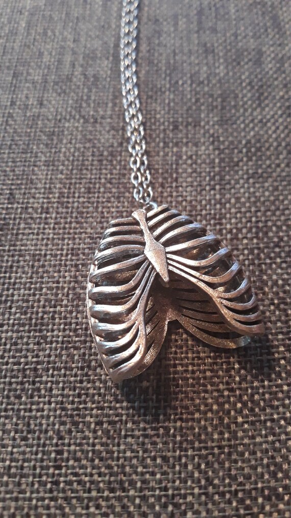 Rib Cage Anatomy Sturdy Silver Rib Cage Pendant - Etsy Canada