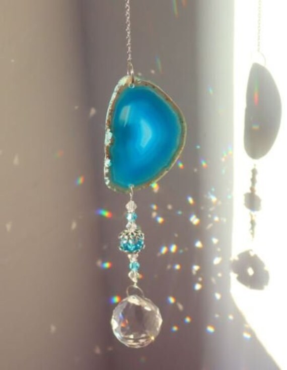 Agate Suncatchers Prisms Crystal Chakra Necklace Hanging | Etsy