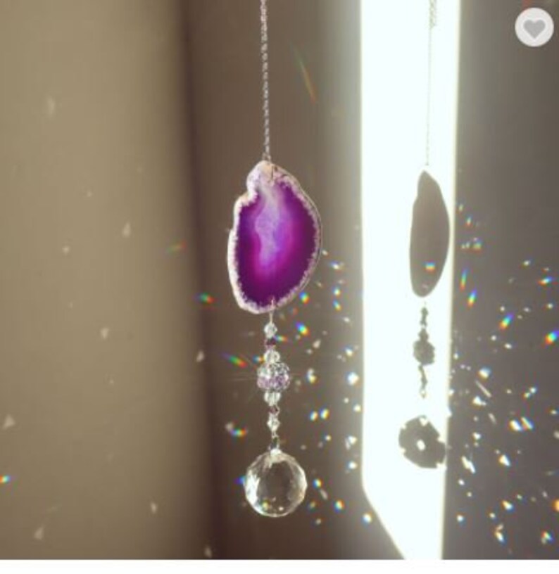 Agate Suncatchers Prisms Crystal Chakra Necklace Hanging | Etsy