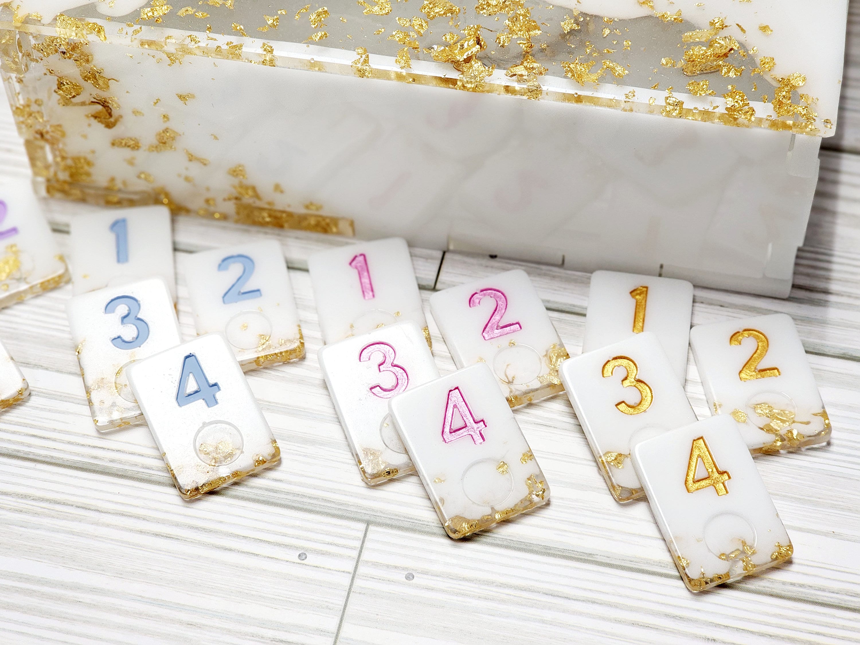 Custom Rummikub Set: Gold Flake Tiles, Personalized Box - Etsy