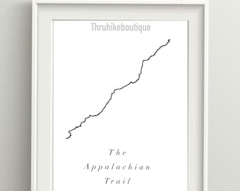 APPALACHIAN TRAIL Map Print Trail Map Minimalist Map Art Wall Art Art ...