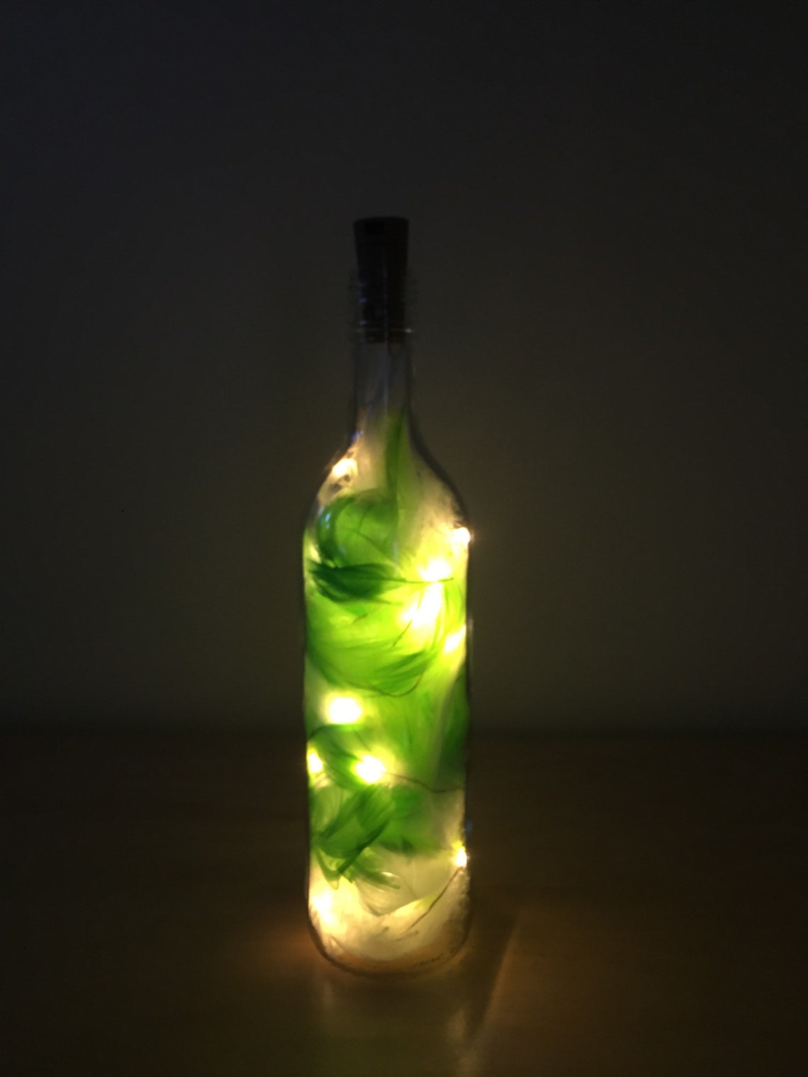 Beautiful Wine Bottle With LED Light. - Etsy