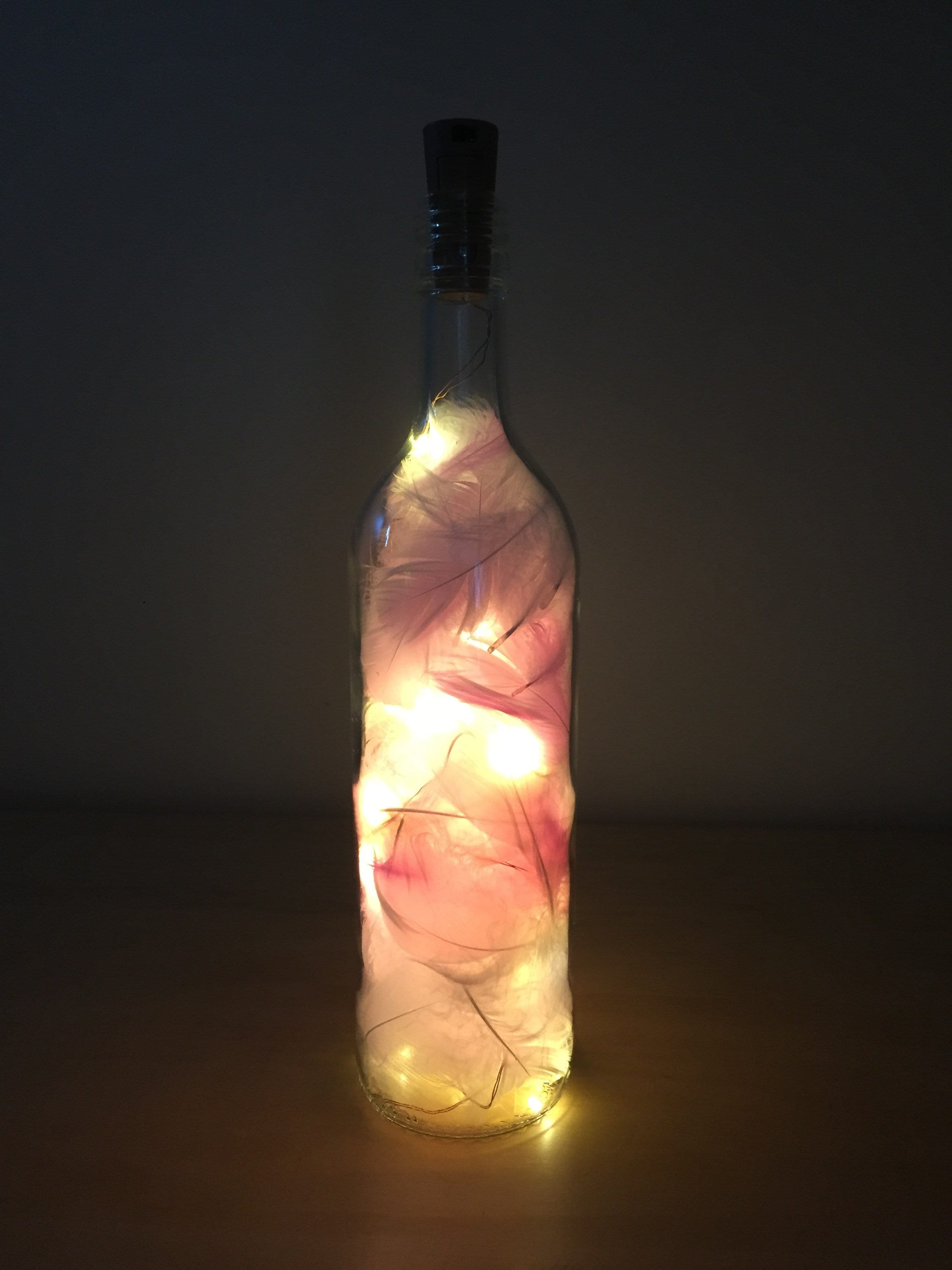 Beautiful Wine Bottle With LED Light. - Etsy