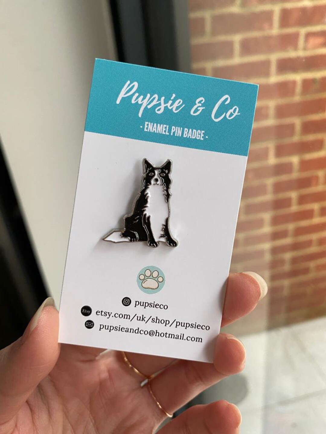 Black & White Border Collie Enamel Pin Badge / Sheepdog Enamel Pin ...