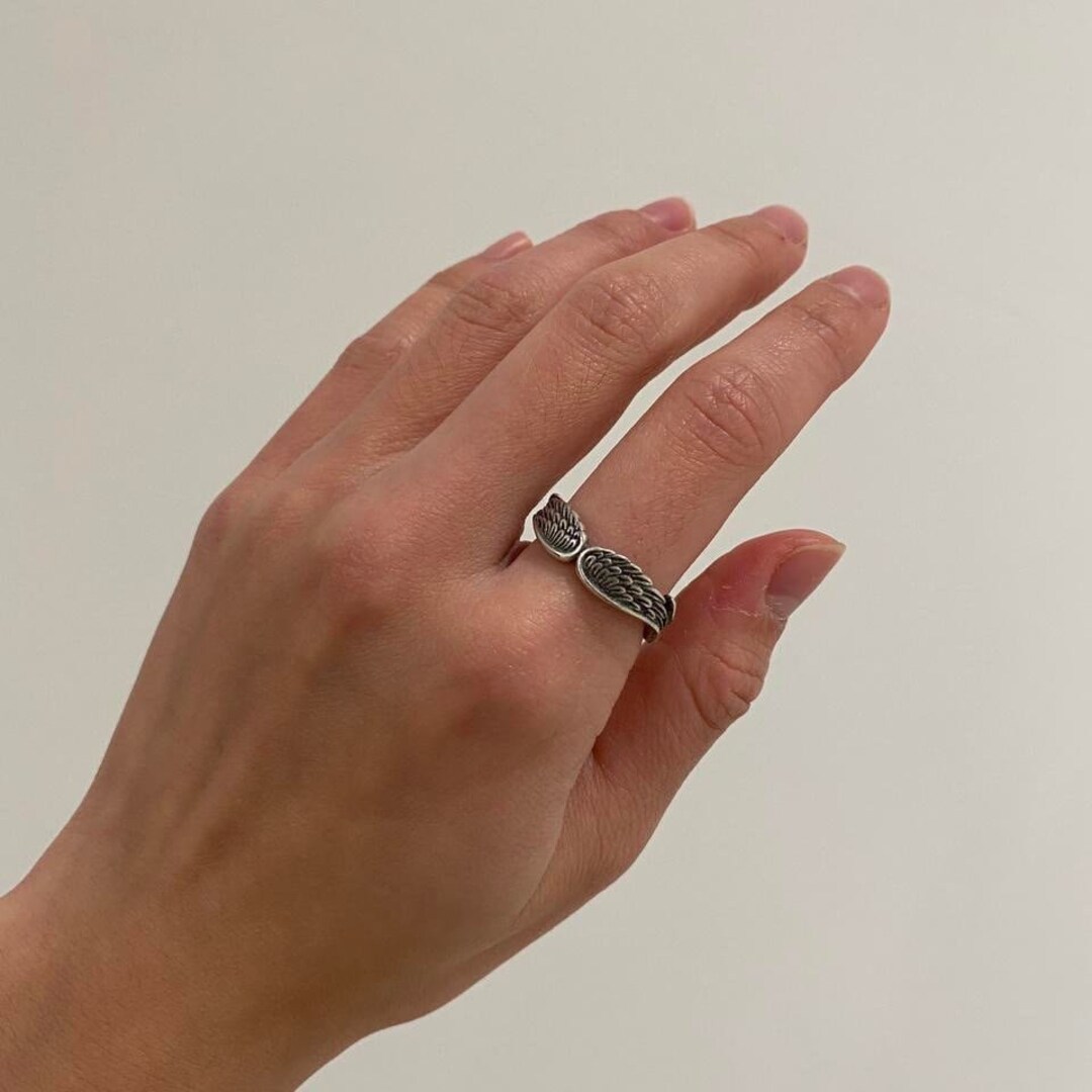 Silver Wings Ring, Angel Wings Ring, Open Wings, Wings Wrap Ring ...